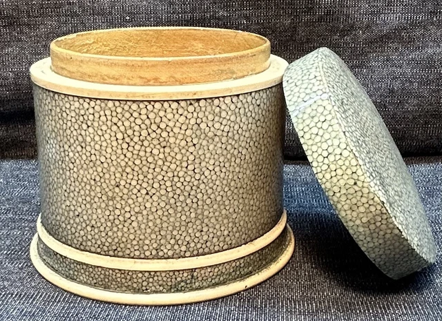ANTIQUE 1920’S ART Deco Shagreen (Fish Skin) Table Top Cigarette Box £0 ...