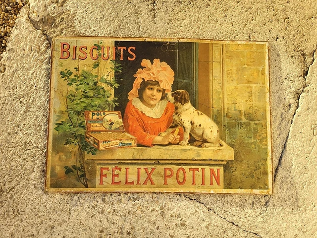 PLAQUE PUBLICITAIRE EN Carton Biscuit Felix Potin EUR 140,00 - PicClick IT