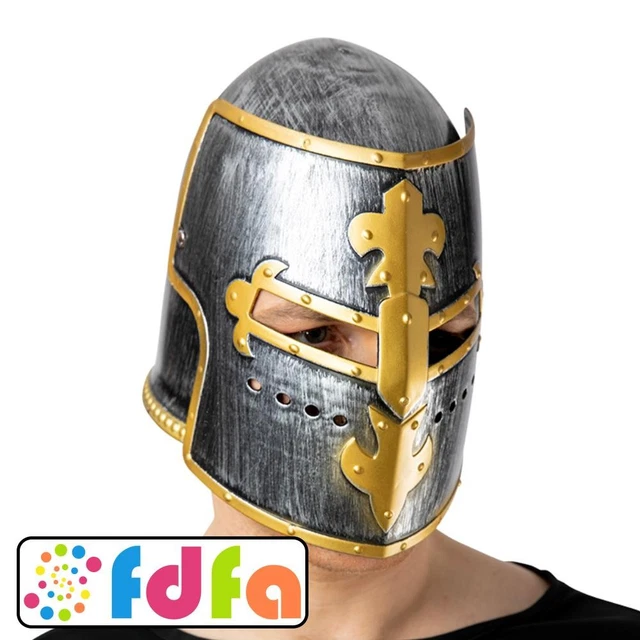 WICKED MEDIEVAL KNIGHT Helmet Hat Jousting Adults Mens Fancy Dress £10. ...