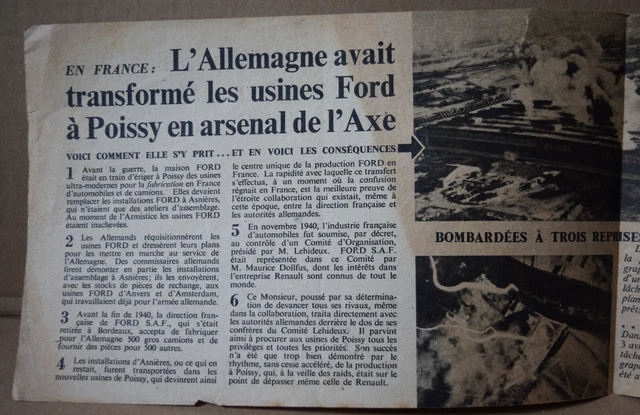 WW2 ORIGINAL AERIAL air drop leaflet in French bombing of Renault ...