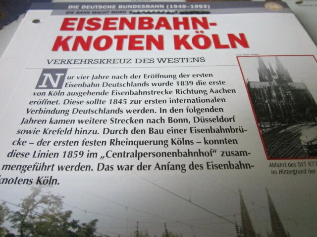 DEUTSCHE EISENBAHNGESCHICHTE DB bis 1993 Eisenbahnknoten Köln EUR 3,75 ...