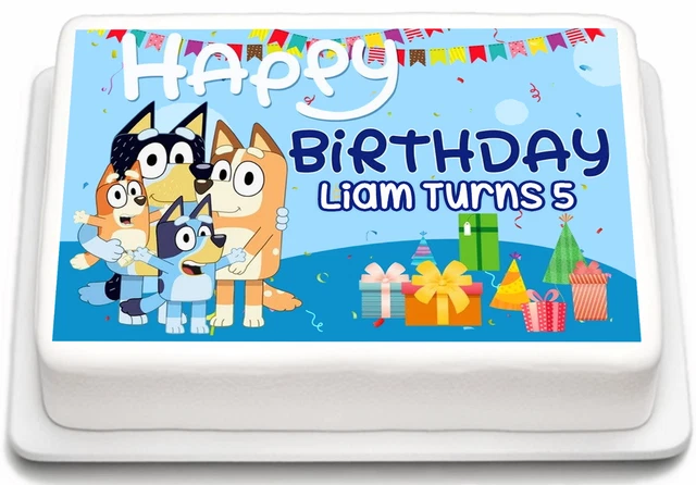 BLUEY PERSONALISED EDIBLE Cake Topper - Bluey and Family Theme A4 / A3 ...
