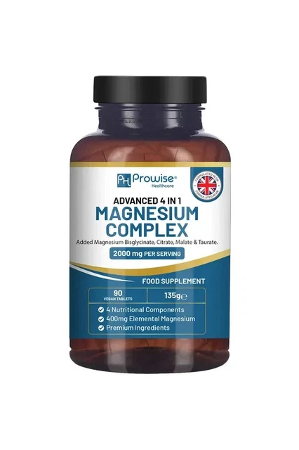 MAGNESIUM GLYCINATE 4-IN-1 Complex 2000mg - High Strength Magnesium ...