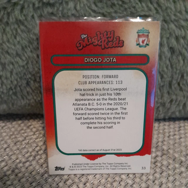 TOPPS LIVERPOOL TEAM Set 2023 2024 Diogo Jota Mighty Red £1.68 ...