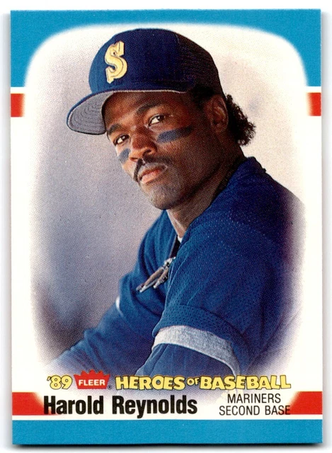 1989 FLEER HEROES Of Baseball Harold Reynolds Seattle Marins #33 EUR 1 ...