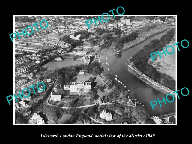 OLD LARGE HISTORIC PHOTO OF ISLEWORTH LONDON ENGLAND AERIAL OF DISTRICT ...