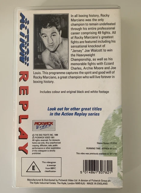 THE ROCKY MARCIANO Story VHS 1988 Boxing Documentary Vintage Untested ...