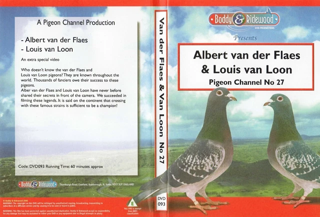PIGEON RACING DVD Albert Van Der Flaes & Louis Van Loon £4.99 - PicClick UK