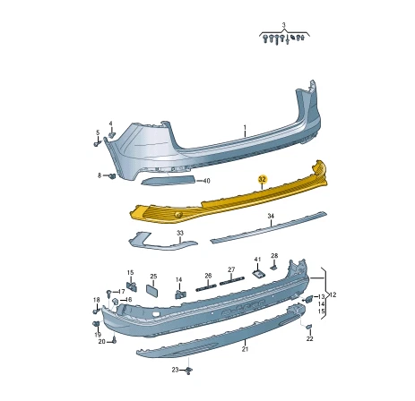 AUDI Q4 E-TRON Rear Bumper Center Trim 89A807833A9B9 NEW GENUINE £102. ...