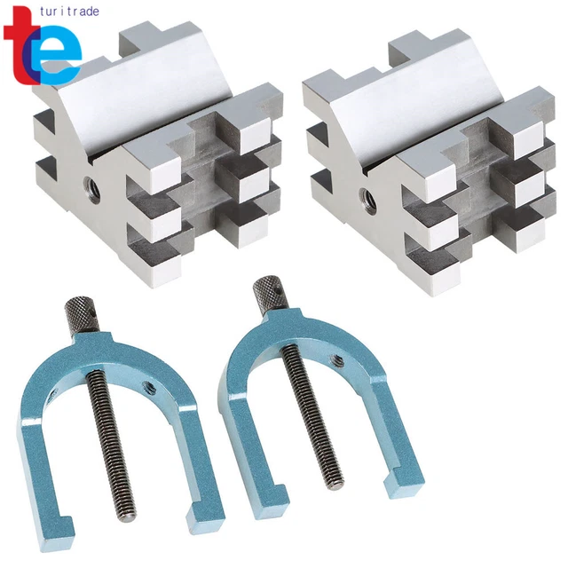 MULTI-USE 2-3/8& X 2-3/4" x 2" V-Block and Clamp Set Hardened Steel ...