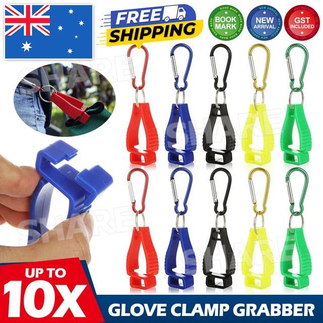 2-10X GLOVE CLIP Clamp Grabber Interlock Carabiner Hook Holder Guard ...