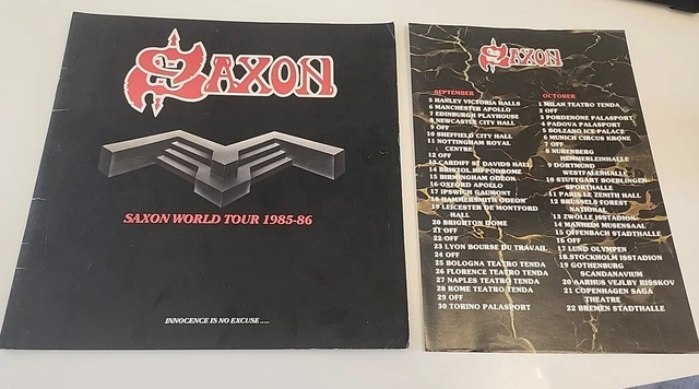 SAXON WORLD TOUR 1985-86 Official Program & Ticket Innocence is No ...