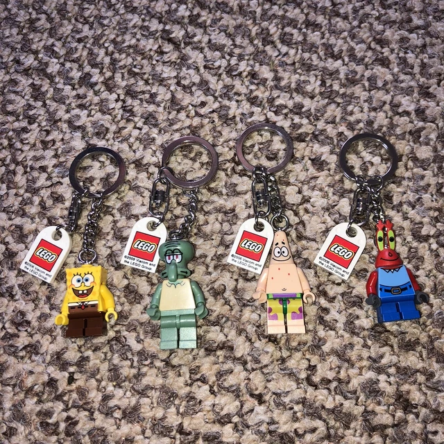 LEGO SPONGEBOB SQUAREPANTS Keyrings X 4 Mini Figures Patrick Mr Krabs ...