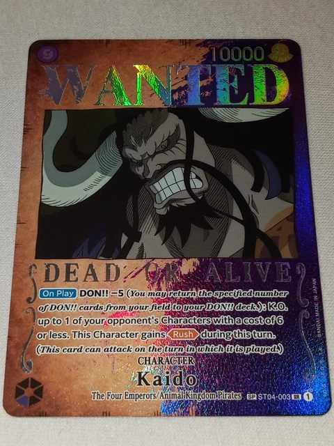 ONE PIECE OP03 ST04-003 Kaido SR WANTED POSTER Alt Art NM/M Pillars Of ...
