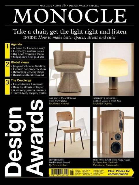 MONOCLE MAGAZINE MAY 2025 Issue 183 - Design Awards Special £10.00 ...
