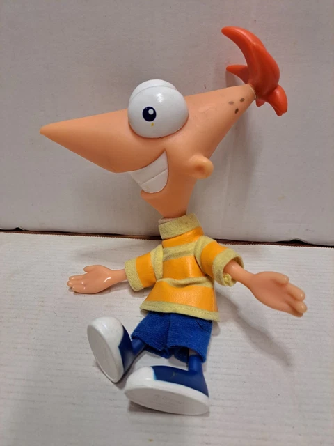 VINTAGE DISNEY PHINEAS and Ferb Phineas Doll Figure soft body- Rare ...