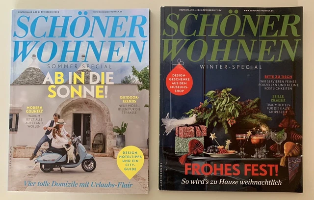 SCHÖNER WOHNEN 2022 Magazin - 2 SONDERHEFTE Sommer-Special und Winter-Special EUR 4,00 - PicClick DE