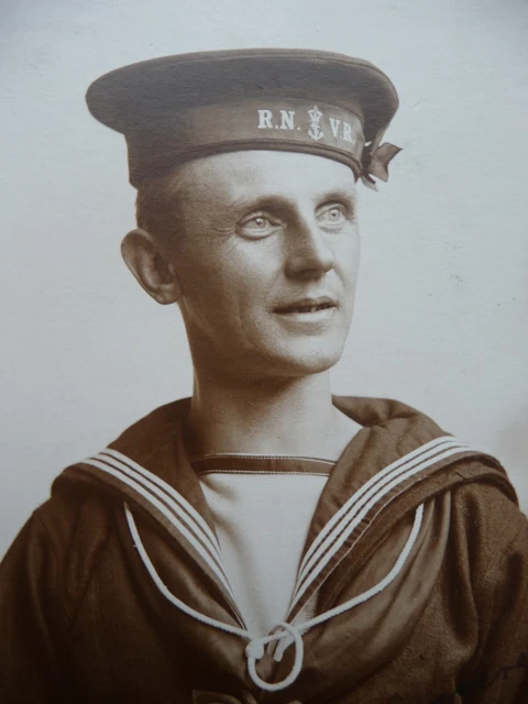 ROYAL NAVY VOLUNTEER Reserve Sailor Named Ww1 Real Photo Postcard £15. ...