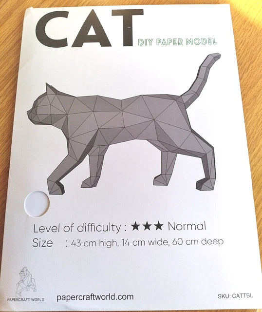 DIY PAPER MODEL Papercraft World CAT 3D Papercraft Art New..nos feline ...