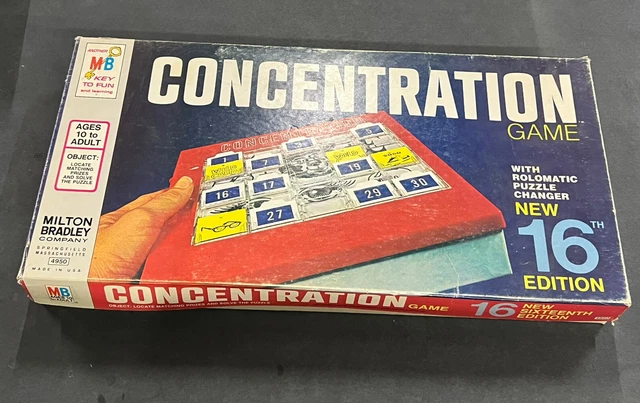 VINTAGE 1972 - Concentration Board Game 16th Edition 4950 (INCOMPLETE ...