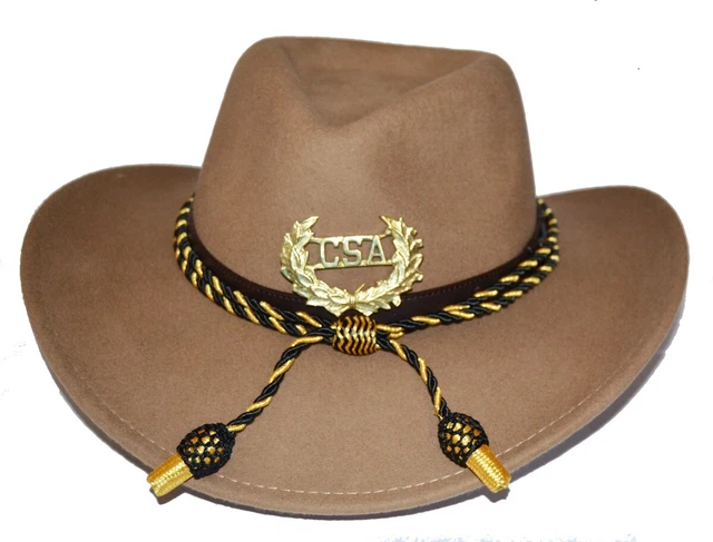 AMERICAN CIVIL WAR ACW Confederate CSA Badged Butternut Slouch 59cm ...