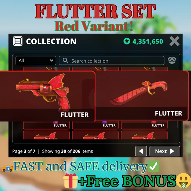 FLUTTER SET 🔴Red 🔴🪽 Murderers VS Sheriffs DUELS 🗡️🔫 💎OUT of the GAME 💎 $15.99 - PicClick CA