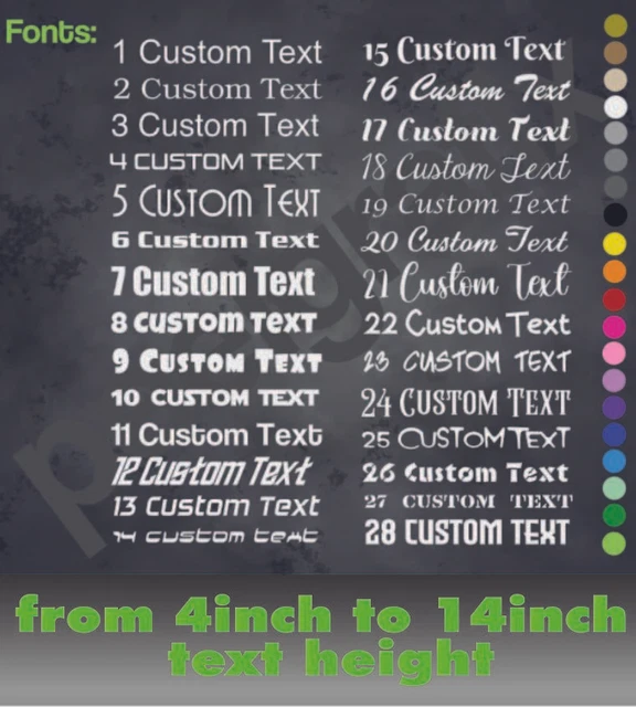 PERSONALISED NAME VINYL Sticker Word Text Cut Fancy Font Sentance ...