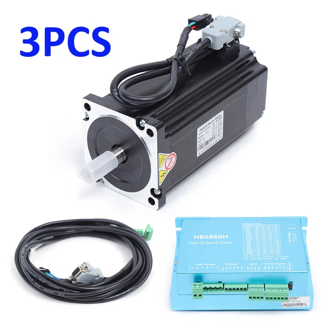 3AXIS CLOSED LOOP Stepper Motor 12NM NEMA34 Hybrid Servo Driver 3m ...
