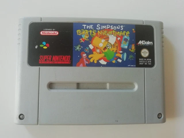 JEU SUPER NINTENDO The Simpsons Bart's Nightmare Version FAH EUR 17,95 ...