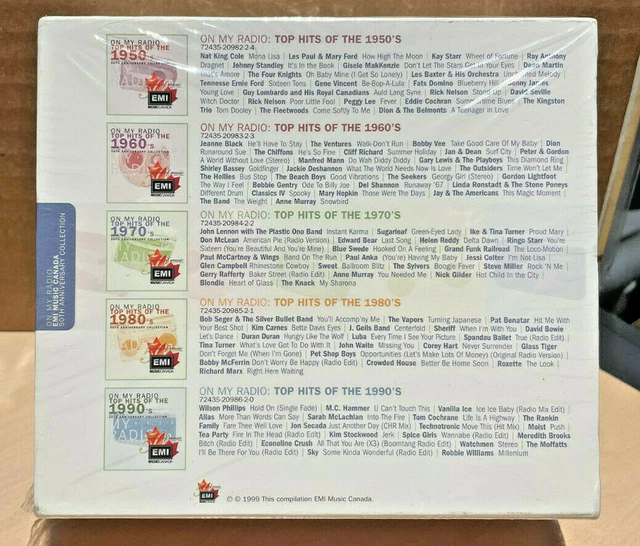 EMI 5-CD BOX Set: On My Radio Top Hits Of The 1950s, 60s. 70s, 80s, 90s ...