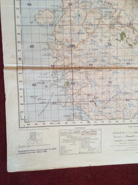 WW2 1940 BATTLE of Britain War Revision Map Cape Wrath Sutherland ...