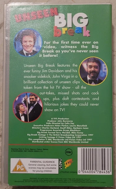 JIM DAVIDSON - Unseen Big Break (VHS Video Tape) [008] £21.30 - PicClick UK