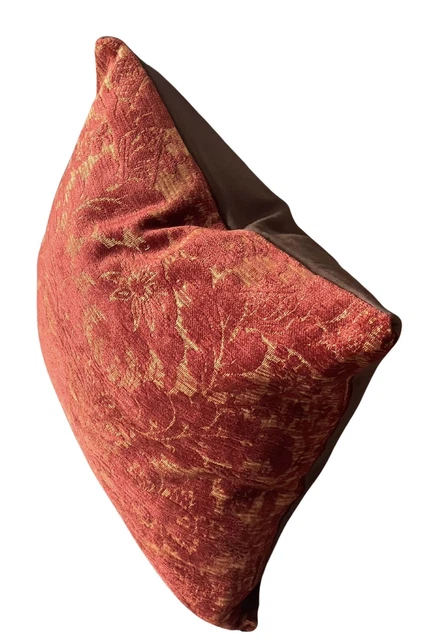 RUSTY RED CUSHION Cover Burned Orange Marvic Velvet Traditional Country ...