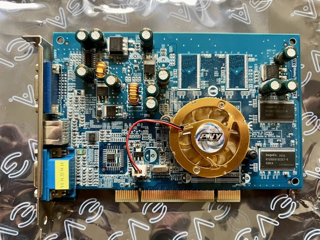 DUAL MONITOR PNY Verto GeForce FX5200 128MB DDR PCI Graphics Card ...