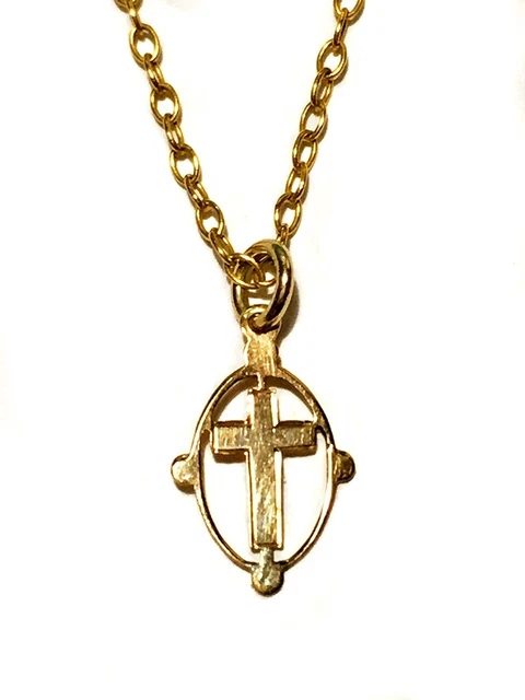 ANTIQUE VICTORIAN ERA 9Ct Gold Hand Cut Cross Pendant On 9Ct Gold Chain ...