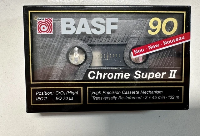 BASF AUDIOCASSETTE CHROME Super II 90, Made Germany, neu, OVP, Typ II, unbenutzt EUR 9,90 ...