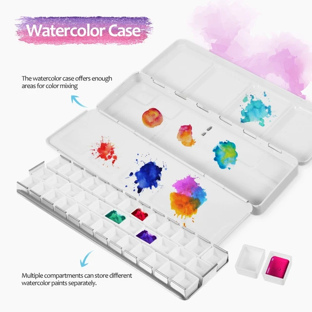 TRAVEL WATERCOLOR PALETTE Paint Mixing Painting Drawing Supply Empty £ ...