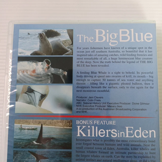 THE BIG BLUE / Killers In Eden DVD ABC Region 4 2007 Whales ...