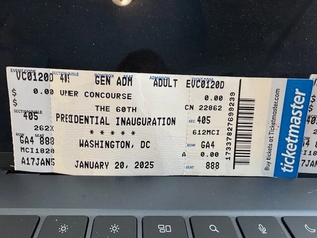 2025 TRUMP PRESIDENTIAL Inauguration ticket CAPITAL ONE ARENA ! £48.19 ...