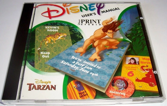 DISNEYS TARZAN PRINT Studio Pc Game Cd-Rom + Users Manual - Windows 95/ ...