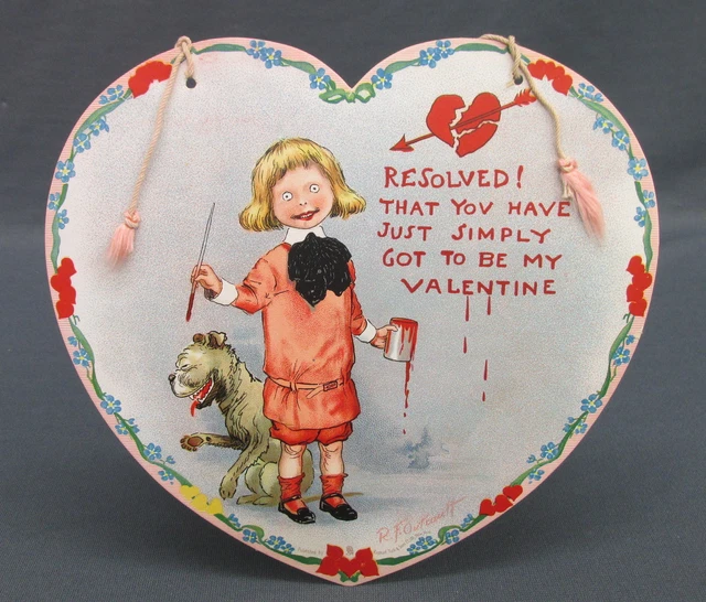 PAPIER SUSPENDU TUCK Outcault en forme de cœur de la Saint-Valentin ...