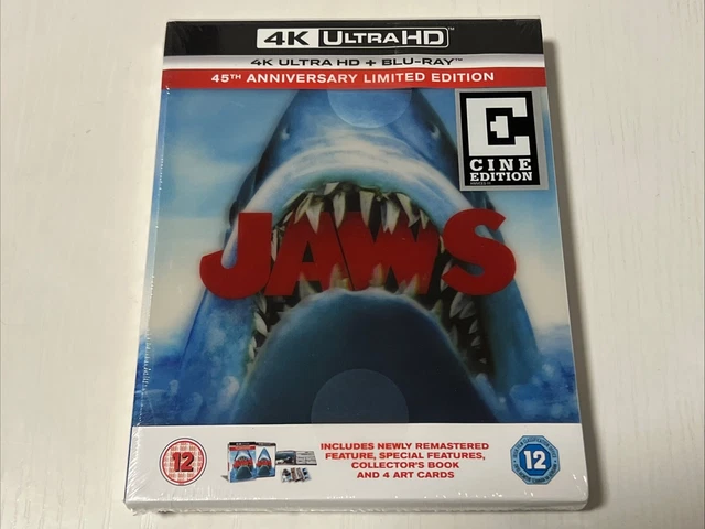 JAWS 45TH ANNIVERSARY 4K UHD Blu-ray Cine Edition U.K. Exclusive £99.99 - PicClick UK