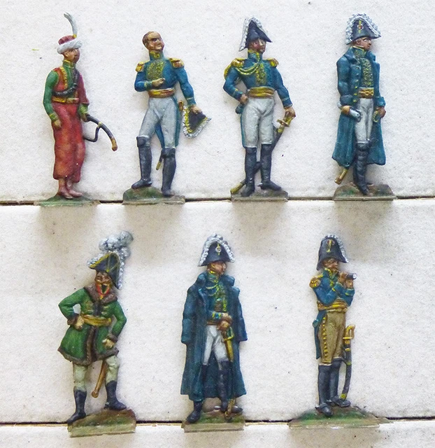 7 ZINNFIGUREN FRANKREICH Generalstab Offiziere Napoleon 33mm ...