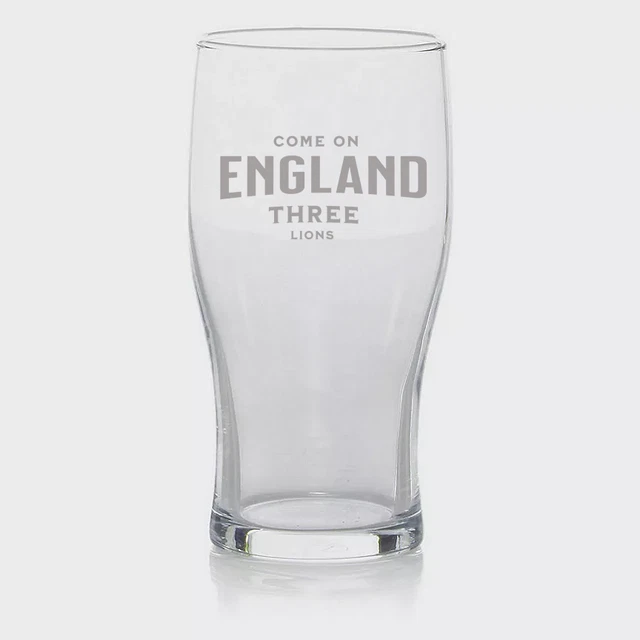 ENGLAND THREE LIONS Pint Glass, Can Be Personalised On Reverse, Free ...