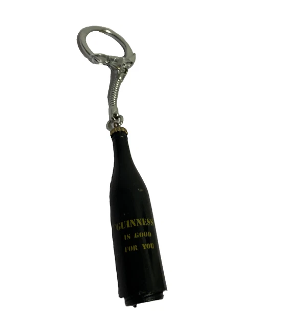 VINTAGE OLD KEYRING plastic Toy Mini Guinness Stout Beer Bottle EMPTY £ ...