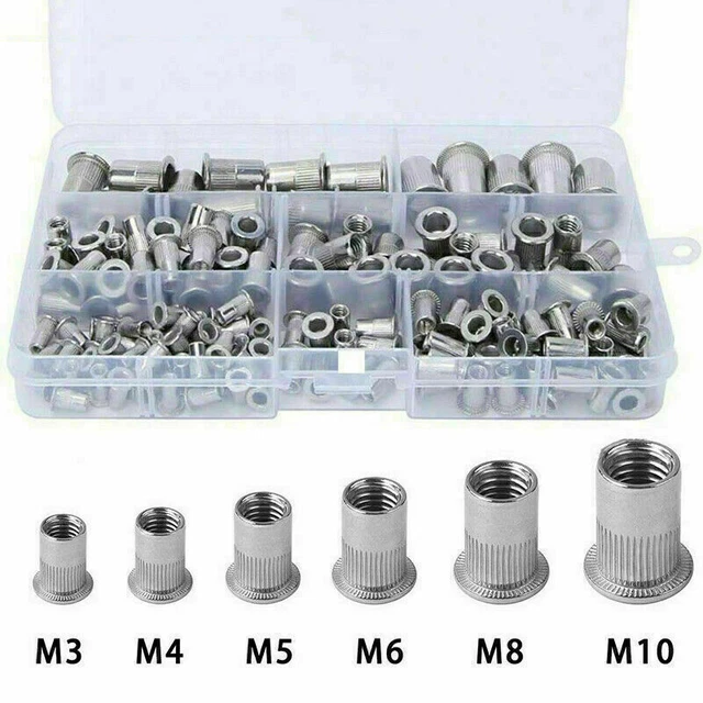 165-TLG. EDELSTAHL NIETMUTTER Box Blindnietmuttern Einnietmuttern M3 ...