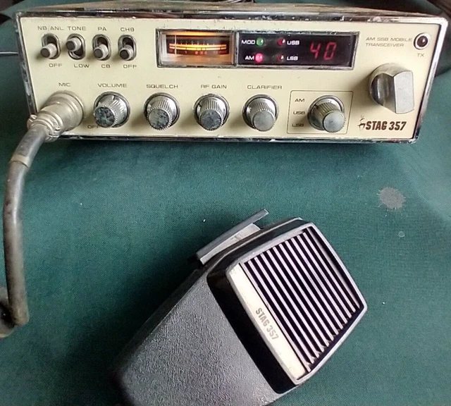 STAG 357 AM CB Radio with original coffin microphone basic working ...