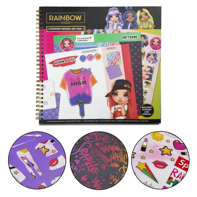 RAINBOW HIGH FASHION Design Art Pad Children's Drawing Sketchbook with ...