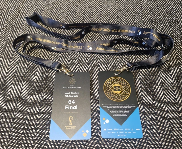 WORLD CUP FINAL Qatar 2022 #64 ARGENTINA v FRANCE VIP PASS LANYARD ONLY ...