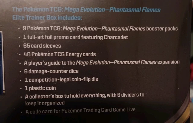 POKÉMON PHANTASMAL FLAMES Elite Trainer Box - Factory Sealed $111.30 ...